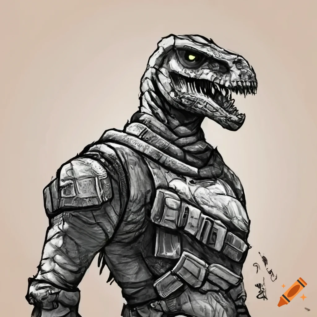 Raptor soldier on Craiyon