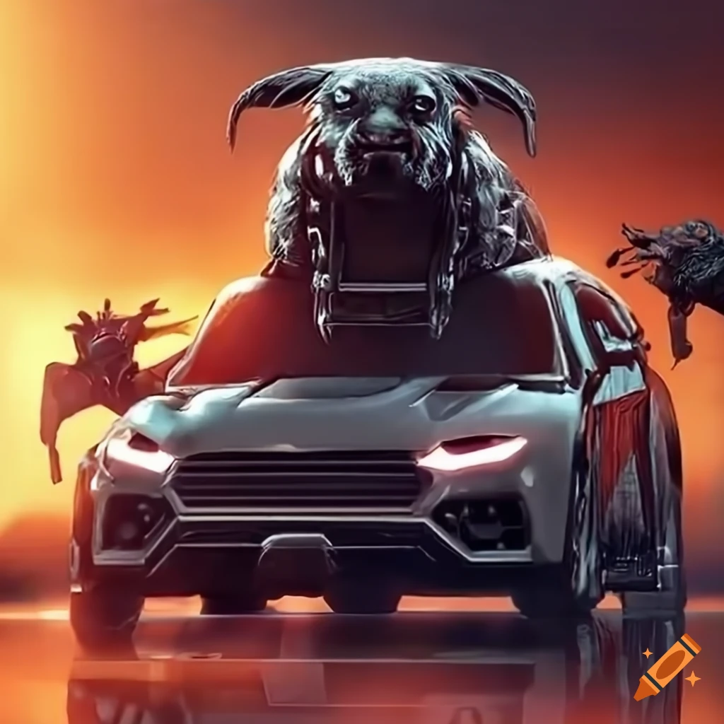 Dog and predator car in 4k resolution on Craiyon