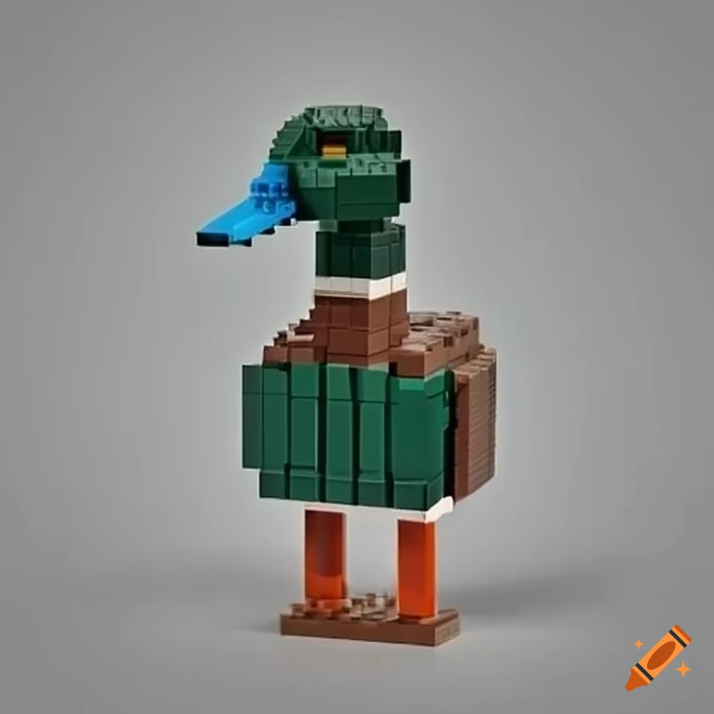 Lego mallard bird made from bricks on Craiyon