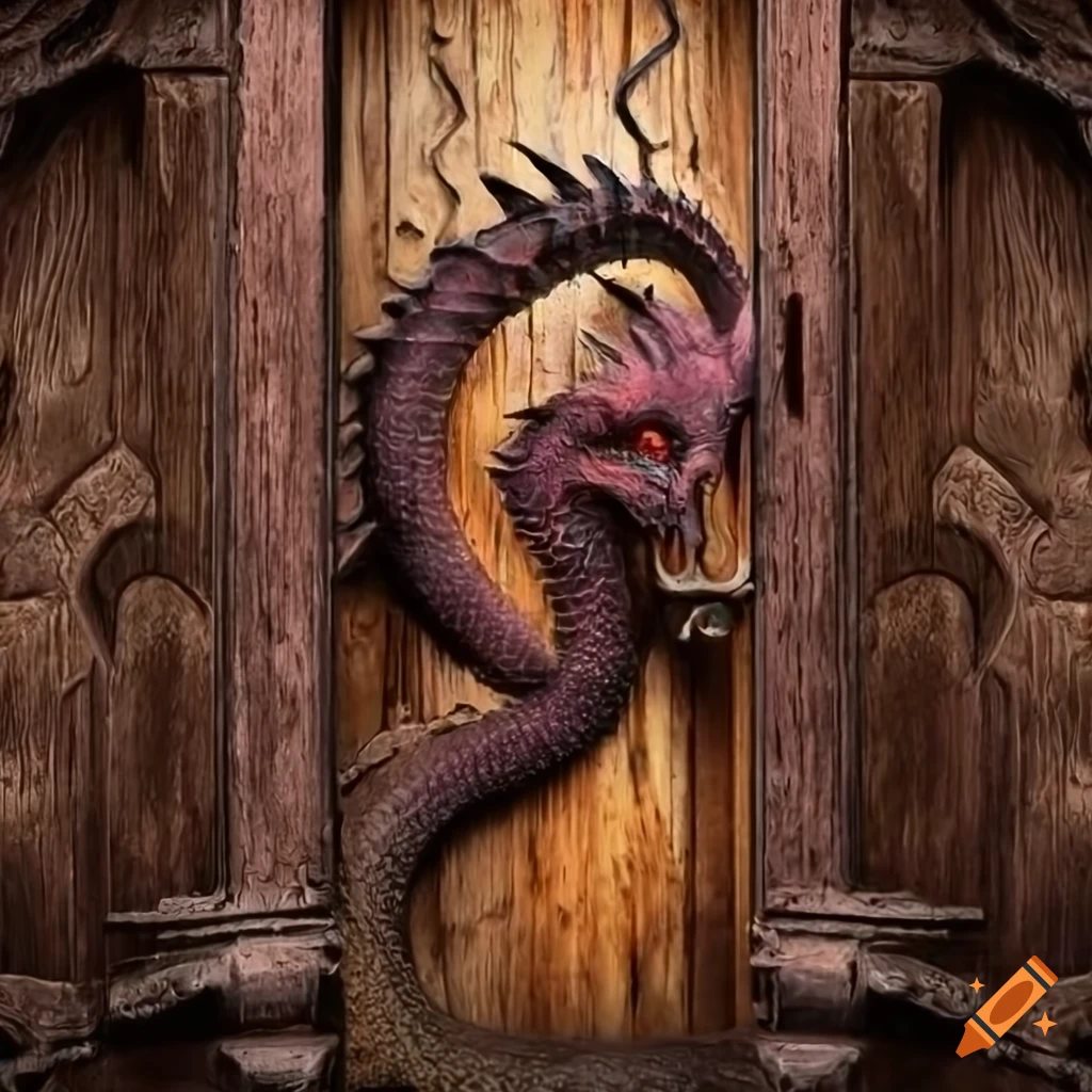 Fantasy door texture with dragon design on Craiyon