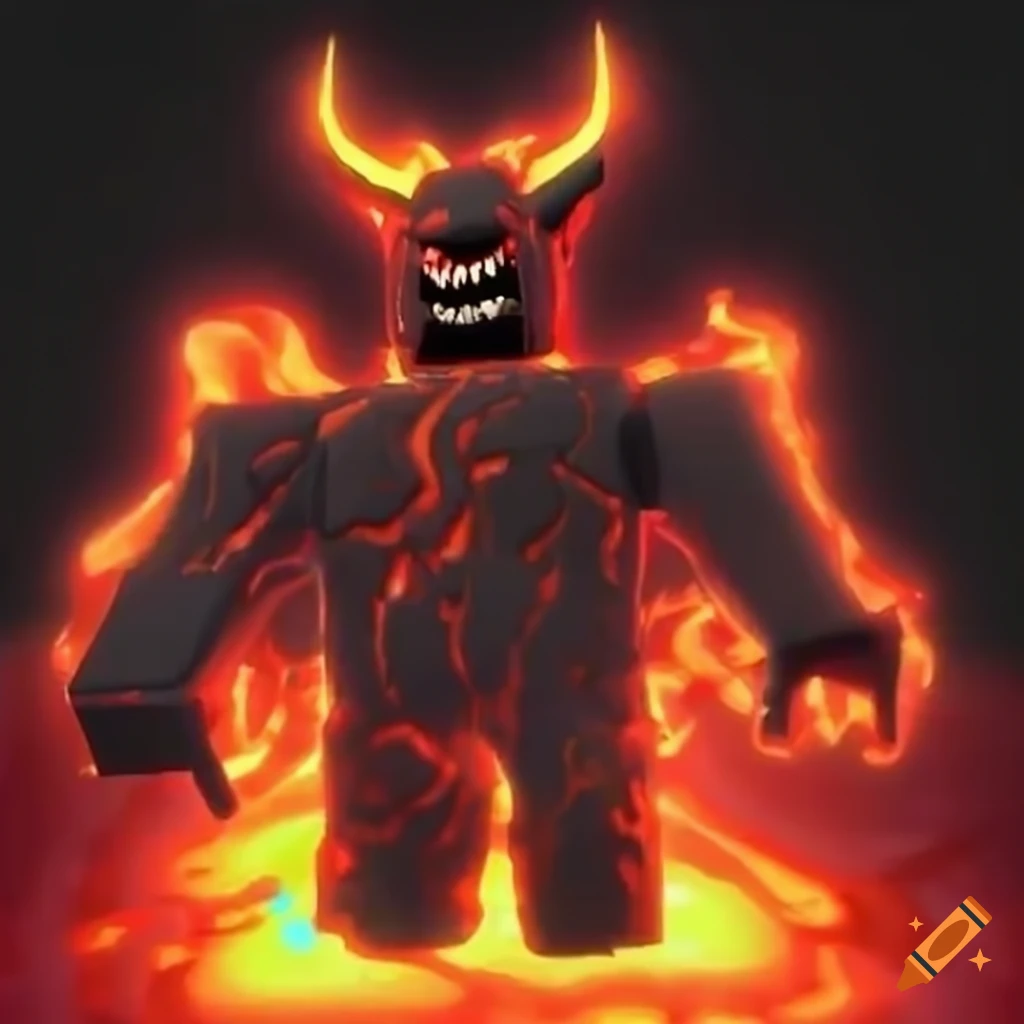 Roblox lava demon evil character on Craiyon