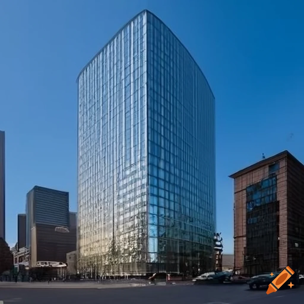 Mid-sized office building in an urban area on Craiyon