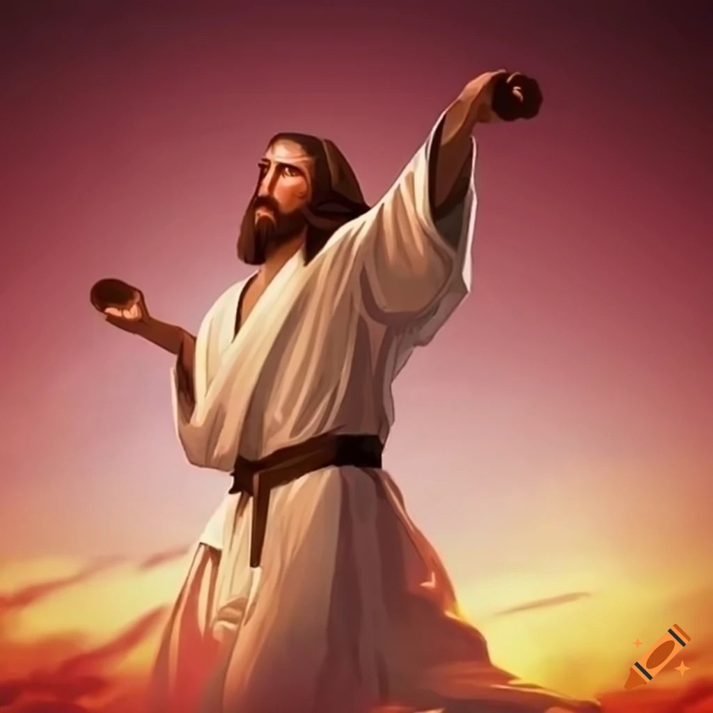 Creative depiction of jesus christ practicing karate on Craiyon