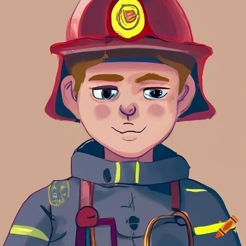 2d image of a faceless fireman on Craiyon