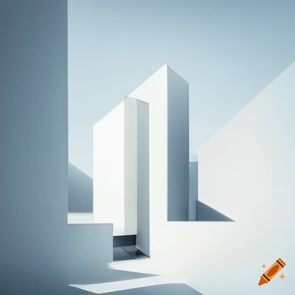 Interlocking minimalistic architecture design on Craiyon