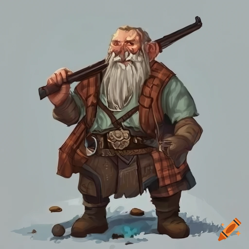 Dnd character: old hillbilly dwarf moonshiner with double barrel ...