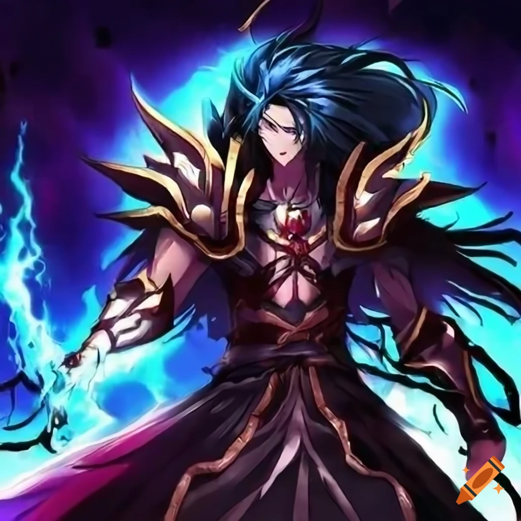 Anime depiction of a majestic god of wrath with thunder on Craiyon