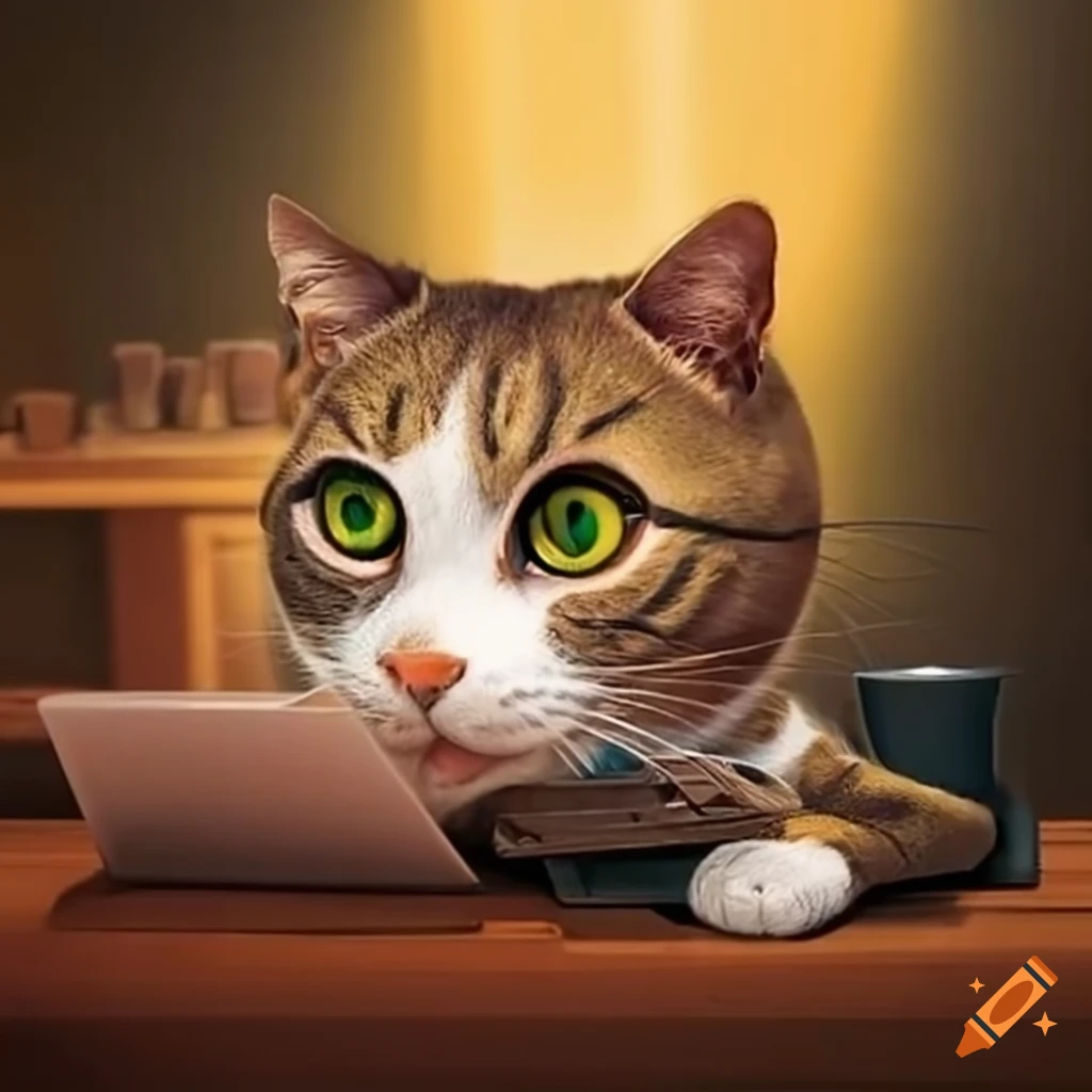 Cat working on Craiyon