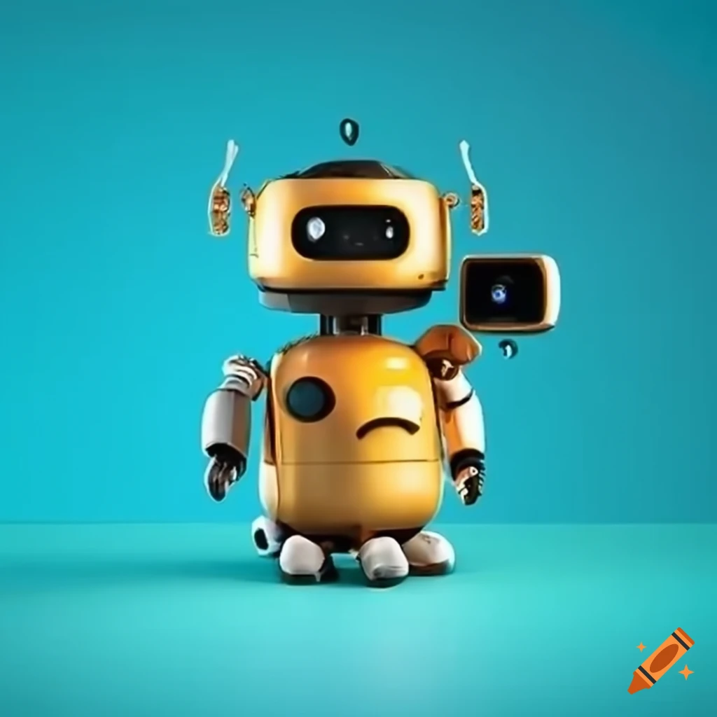 Mascot robot with a camera on Craiyon