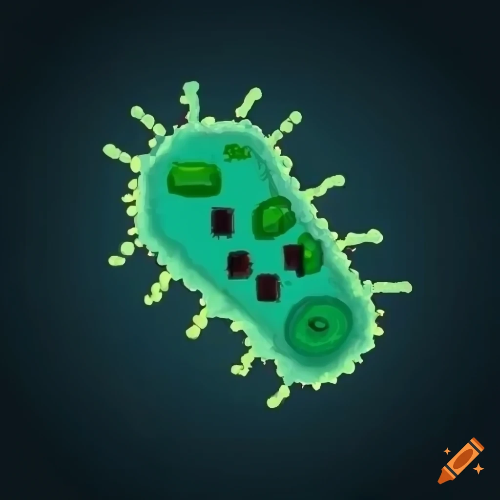 Top view of bacteria in a pixelated 2d game on Craiyon