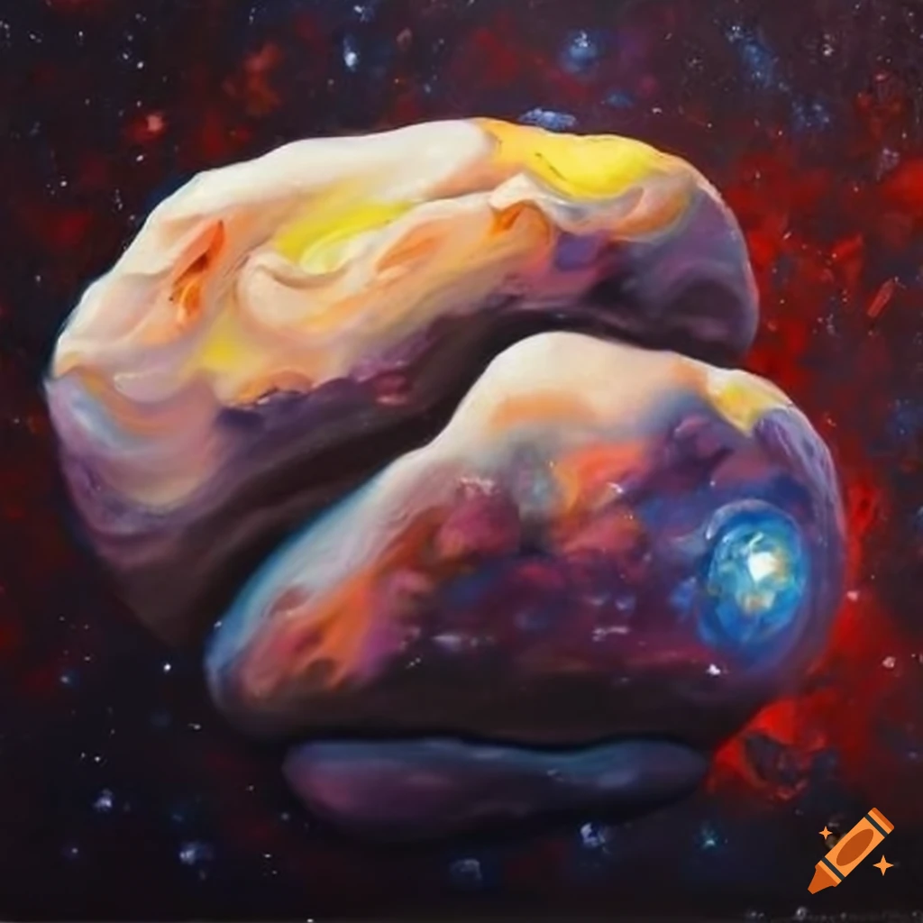 Clouded space rocks on Craiyon