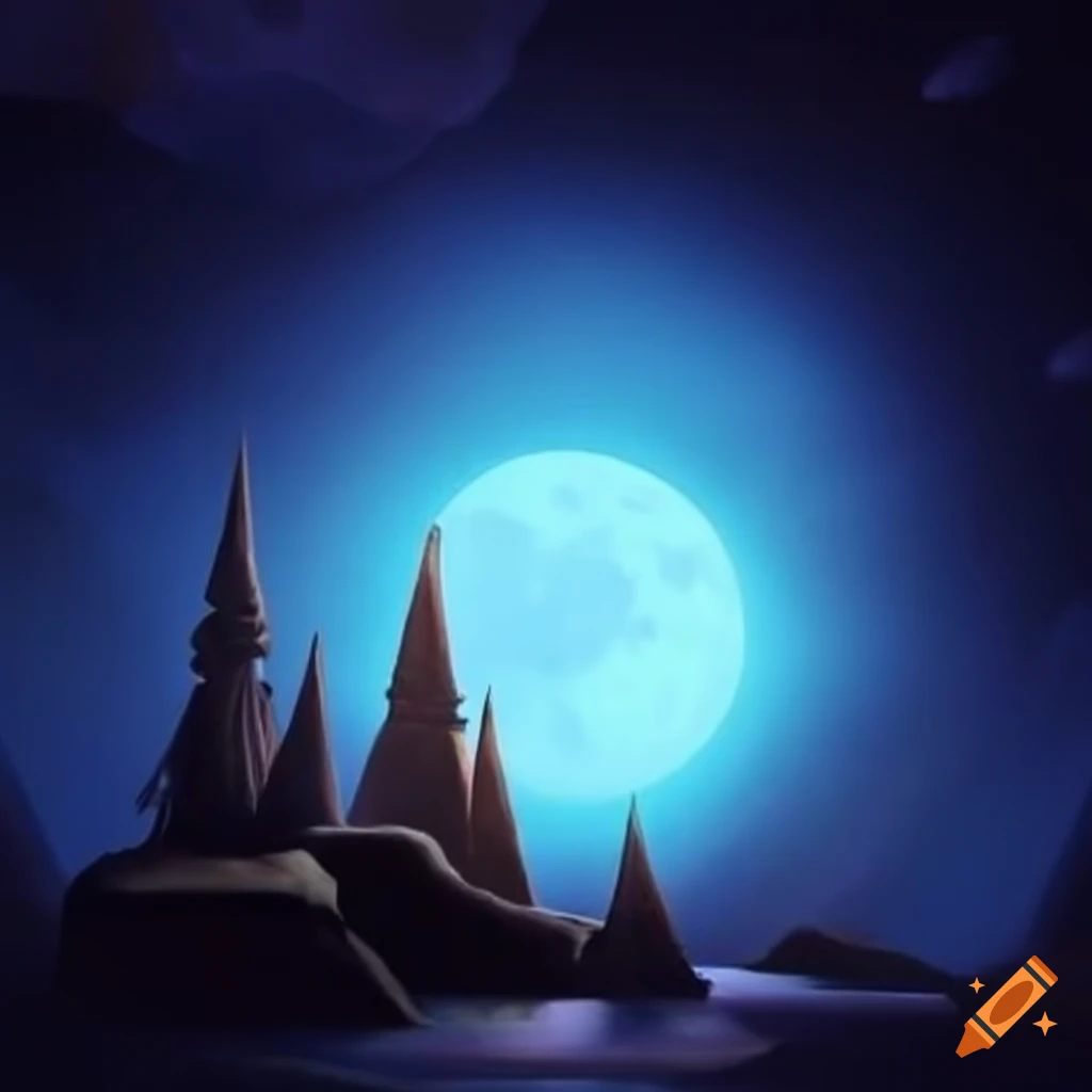 Sapphire crystalline moon on Craiyon