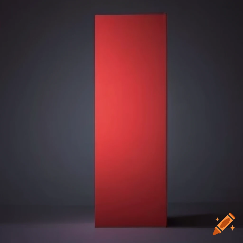 Dark minimalist room with tall red rectangle on Craiyon