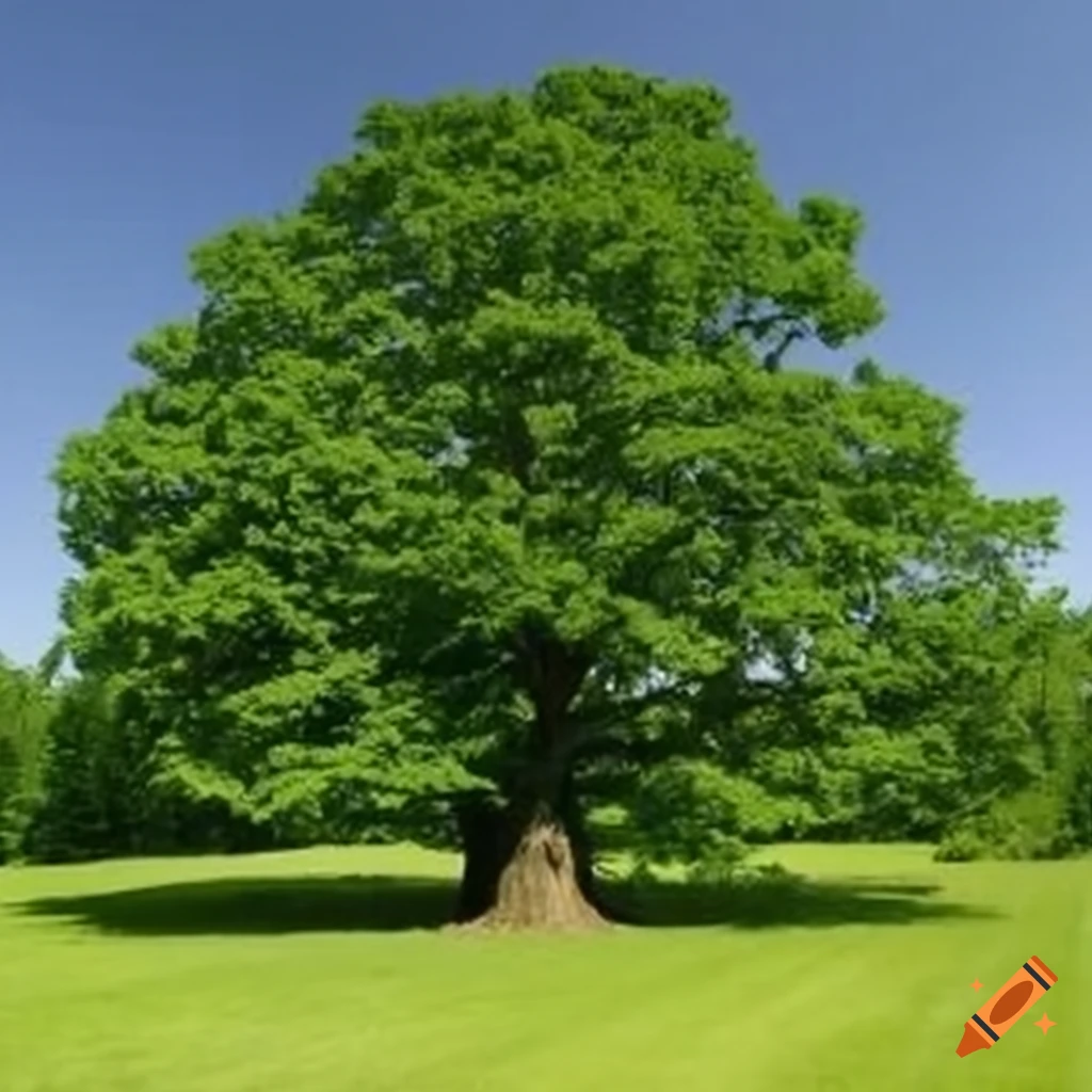 Majestic and ancient tall oak tree on Craiyon
