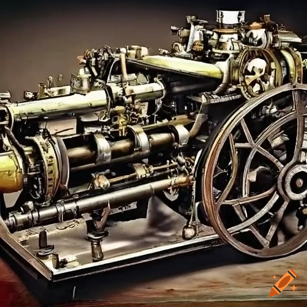 Highly detailed steampunk engines and victorian-era inventions on Craiyon