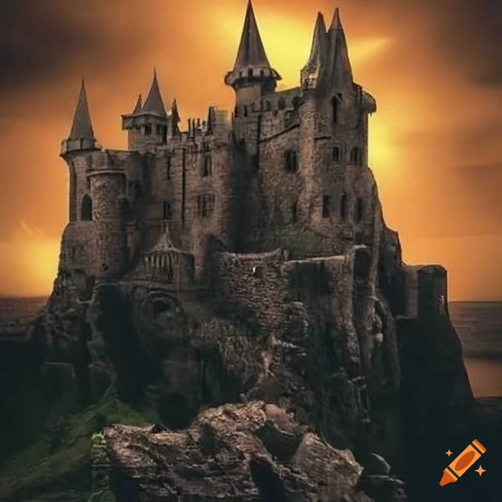 Stone castle architecture on Craiyon