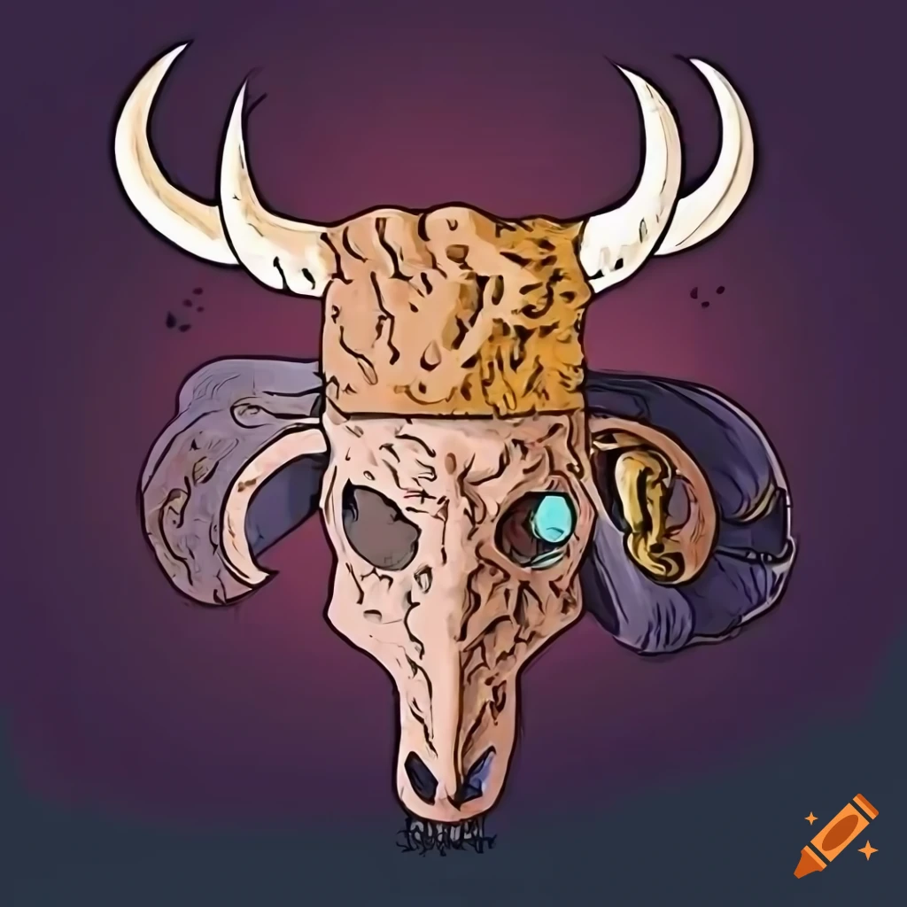 Cartoon justice eagle with bison skull in a unique aesthetic style on ...