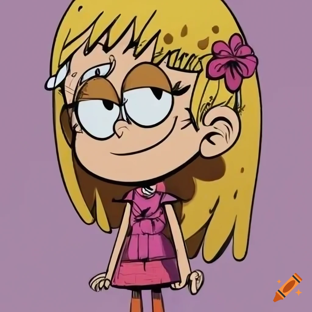 Girl depicted in the loud house art style on Craiyon