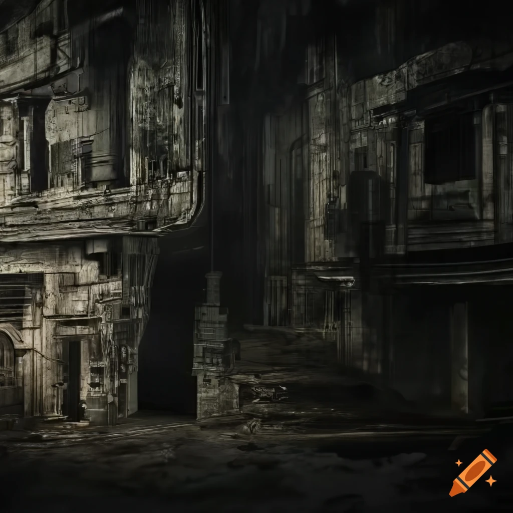 Futuristic post-apocalyptic scene with detailed texturing under a sunny ...