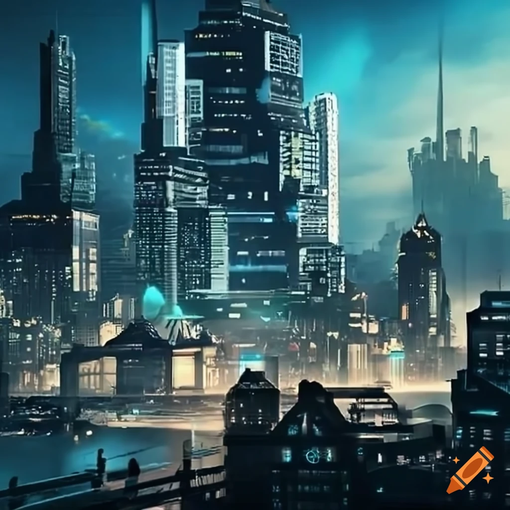 Future cityscape on Craiyon