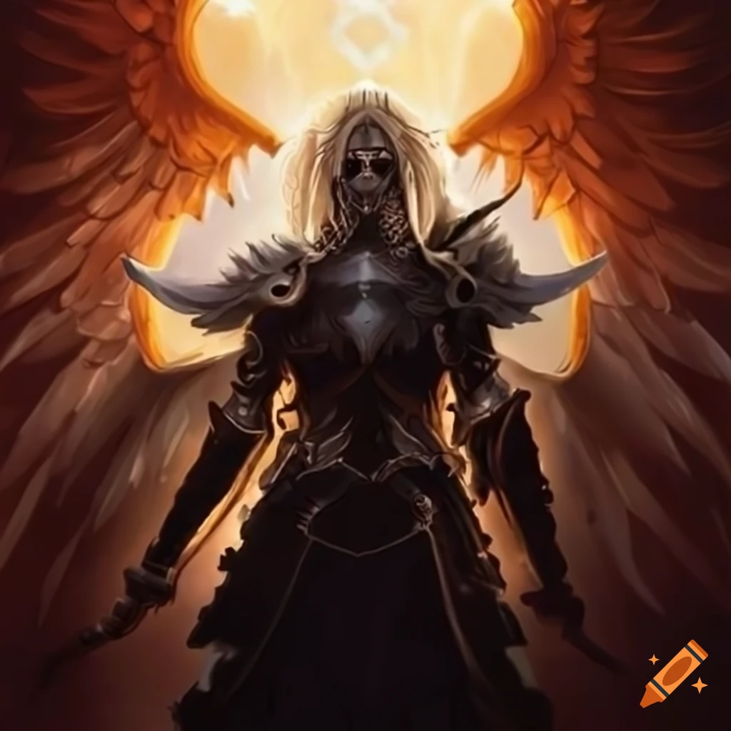 Angel knight illustration on Craiyon