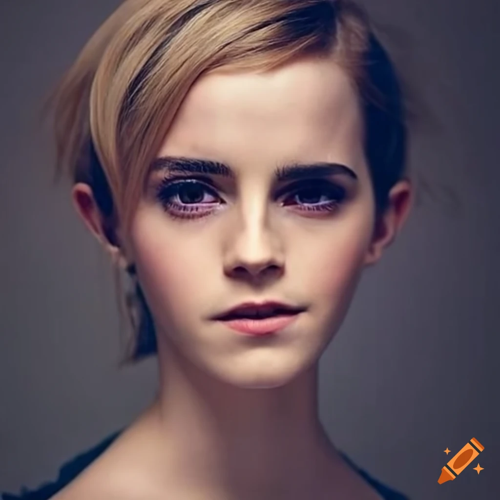 Emo style portrait of Emma Watson on Craiyon