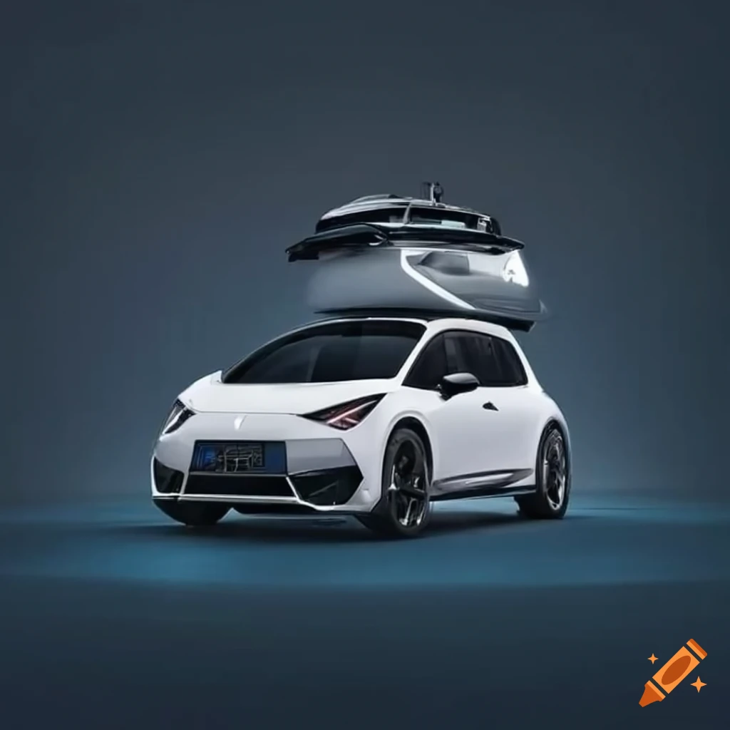 White cupra born car with a roof tent on Craiyon