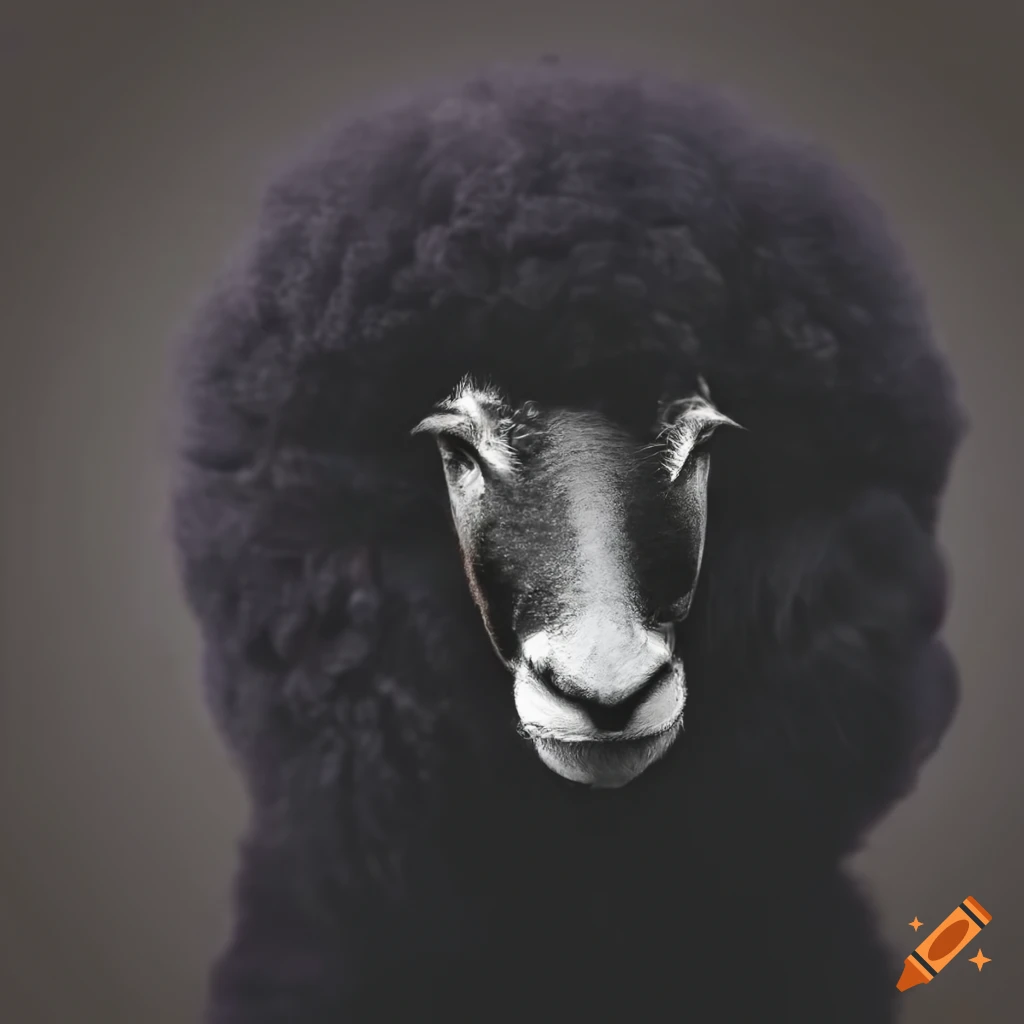 Black sheep with afro hairstyle on Craiyon