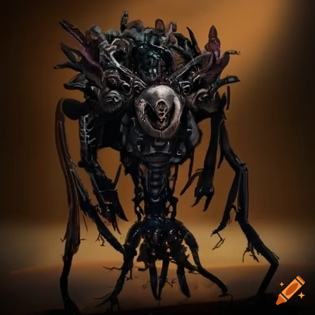 Dark mechanical insect guarding the desert in an apple style on Craiyon