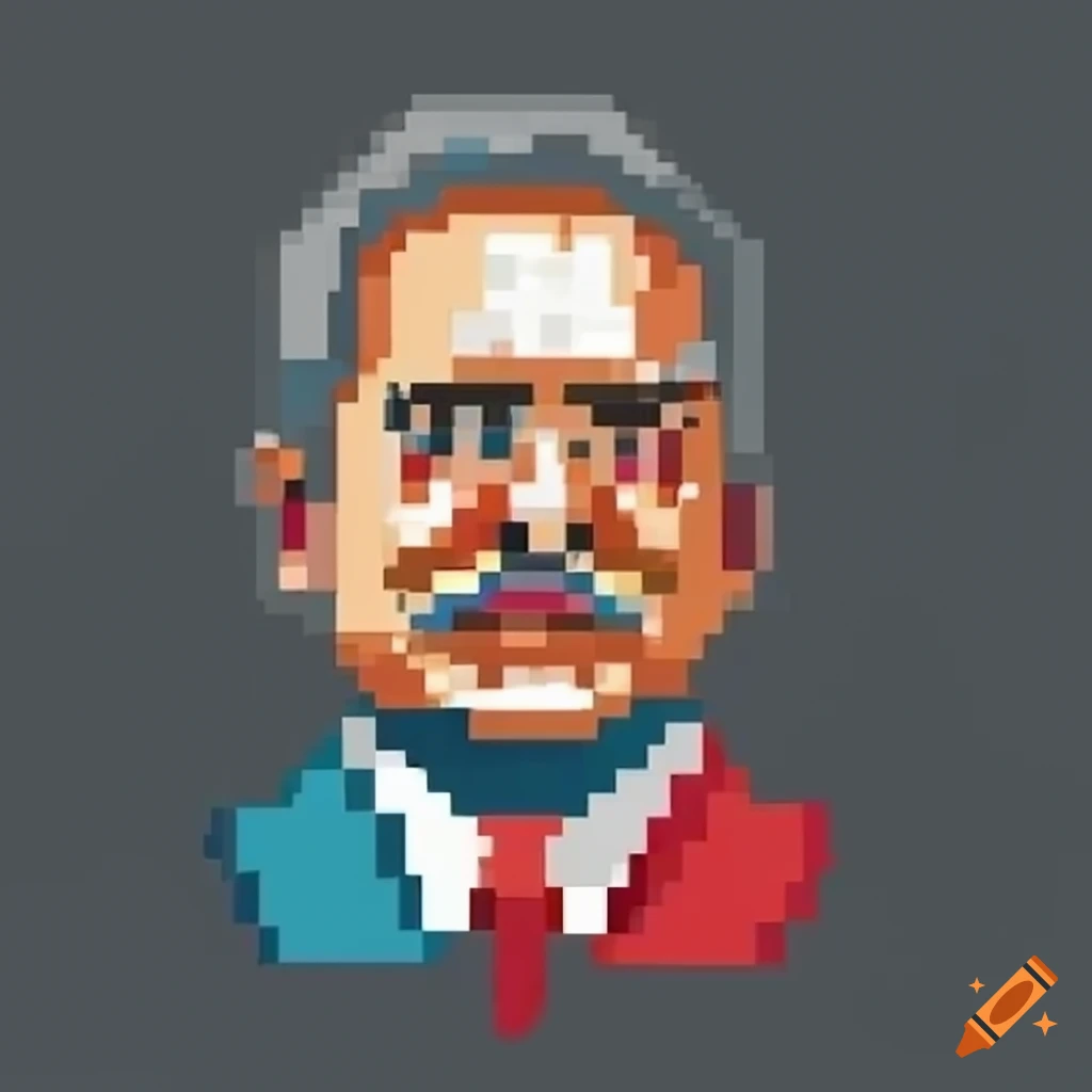 Pixel art of a hispanic president on Craiyon