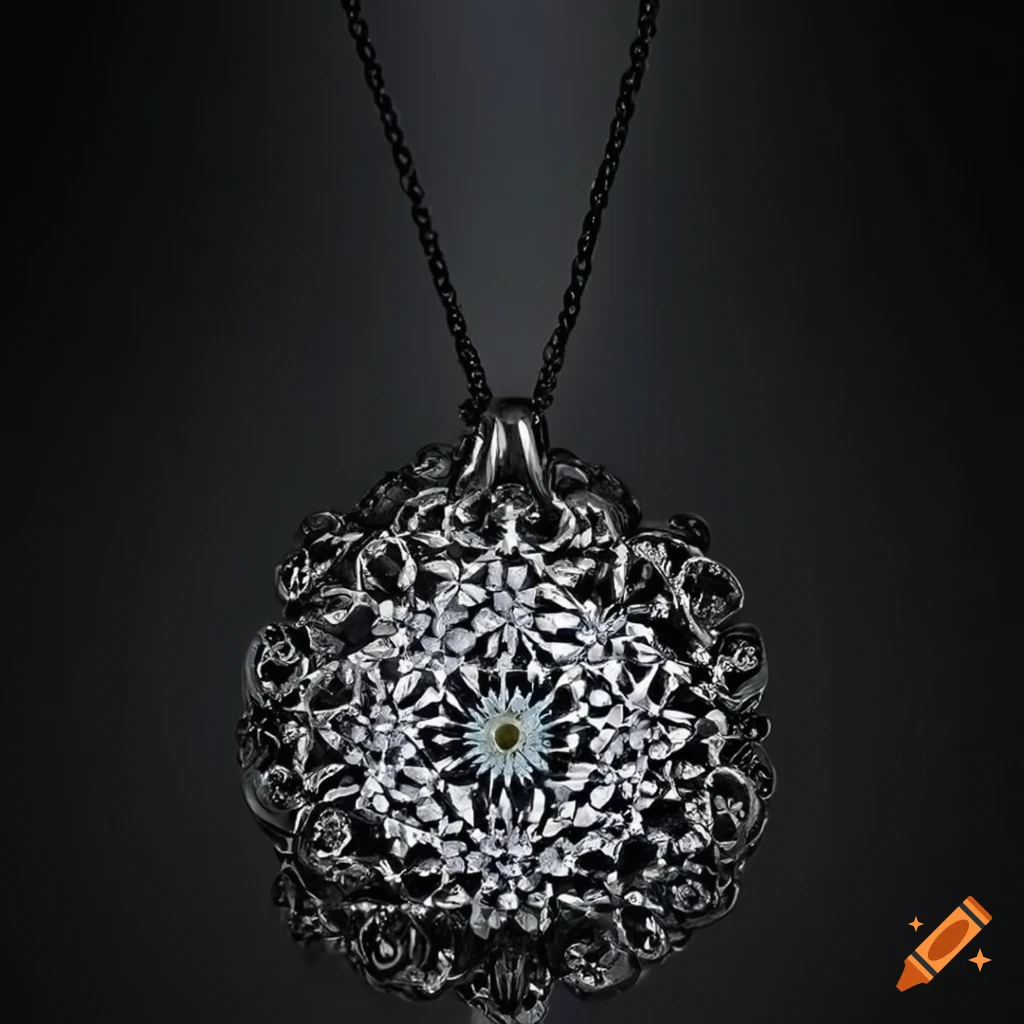 Intricate pendant with geometric patterns on Craiyon