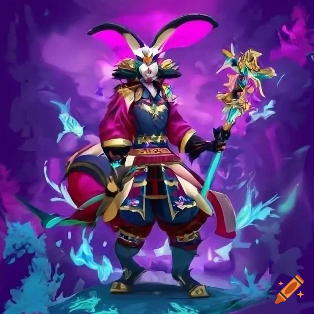 Fantastical anthro Rabbit Chinchilla Hybrid Shogun in various art ...