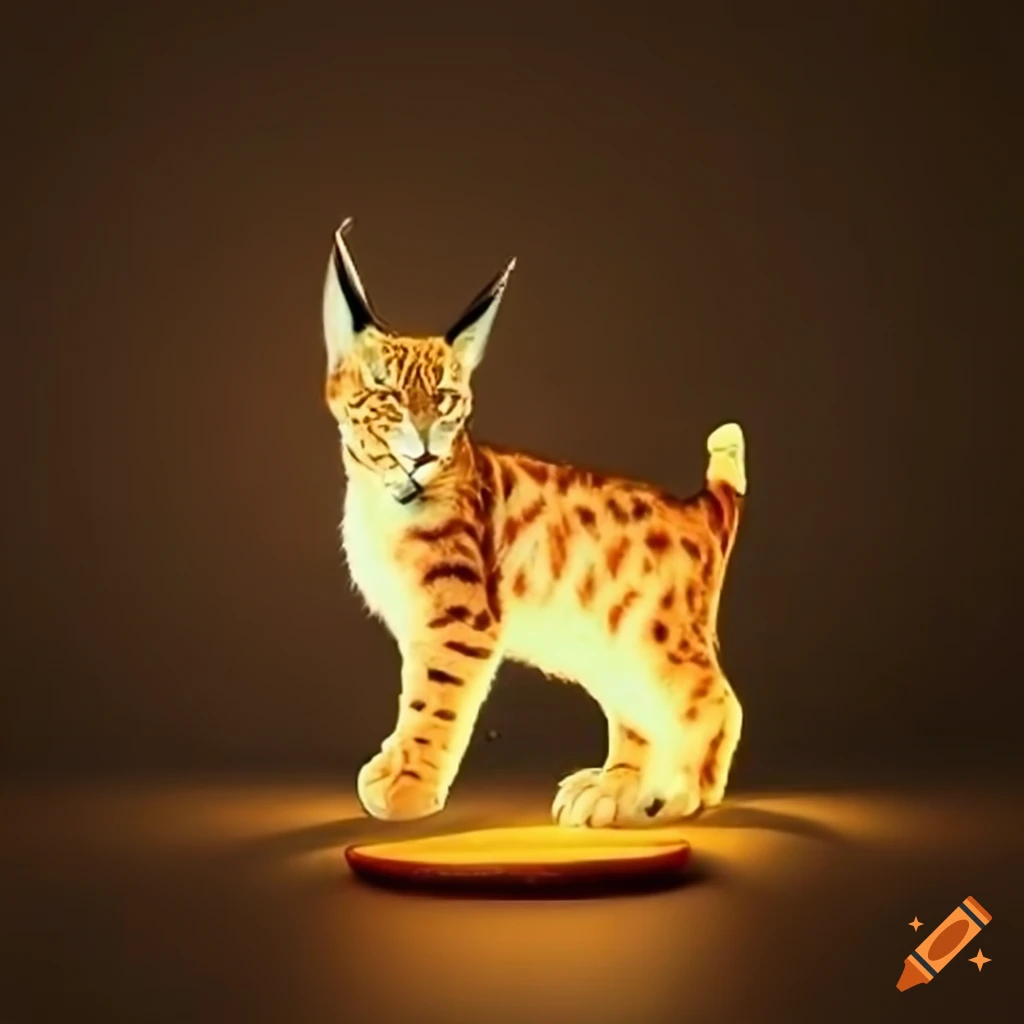 Little lynx glowing in the light on Craiyon
