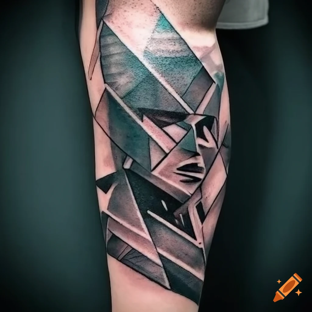 Modern geometric tattoo representing inner strength on Craiyon