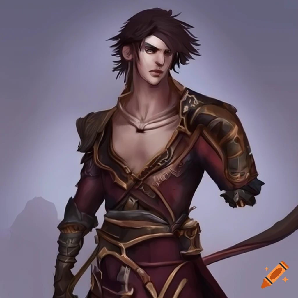 Pretty male fantasy character on Craiyon