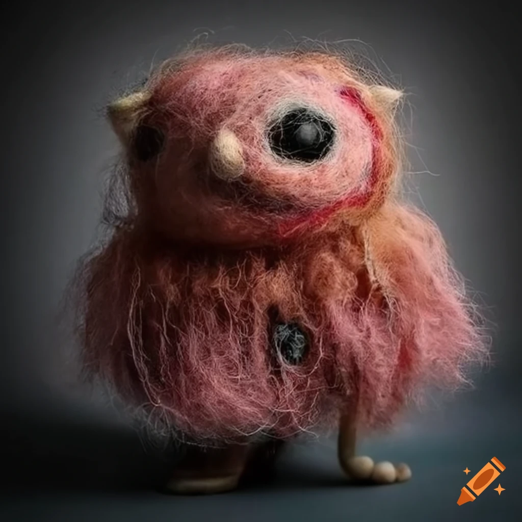 Colorful felted wool creatures in intricate attire on Craiyon