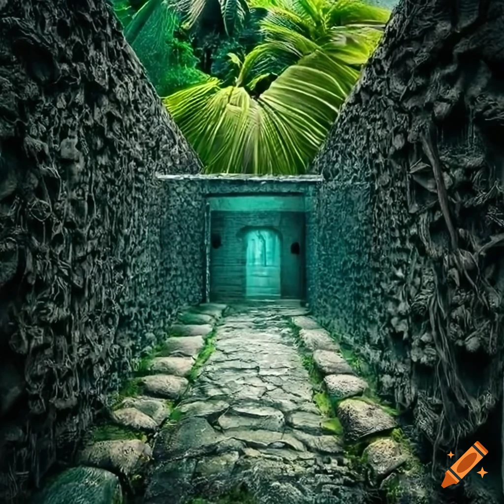 Modern prison with stone walls and barb wire fences on a tropical ...