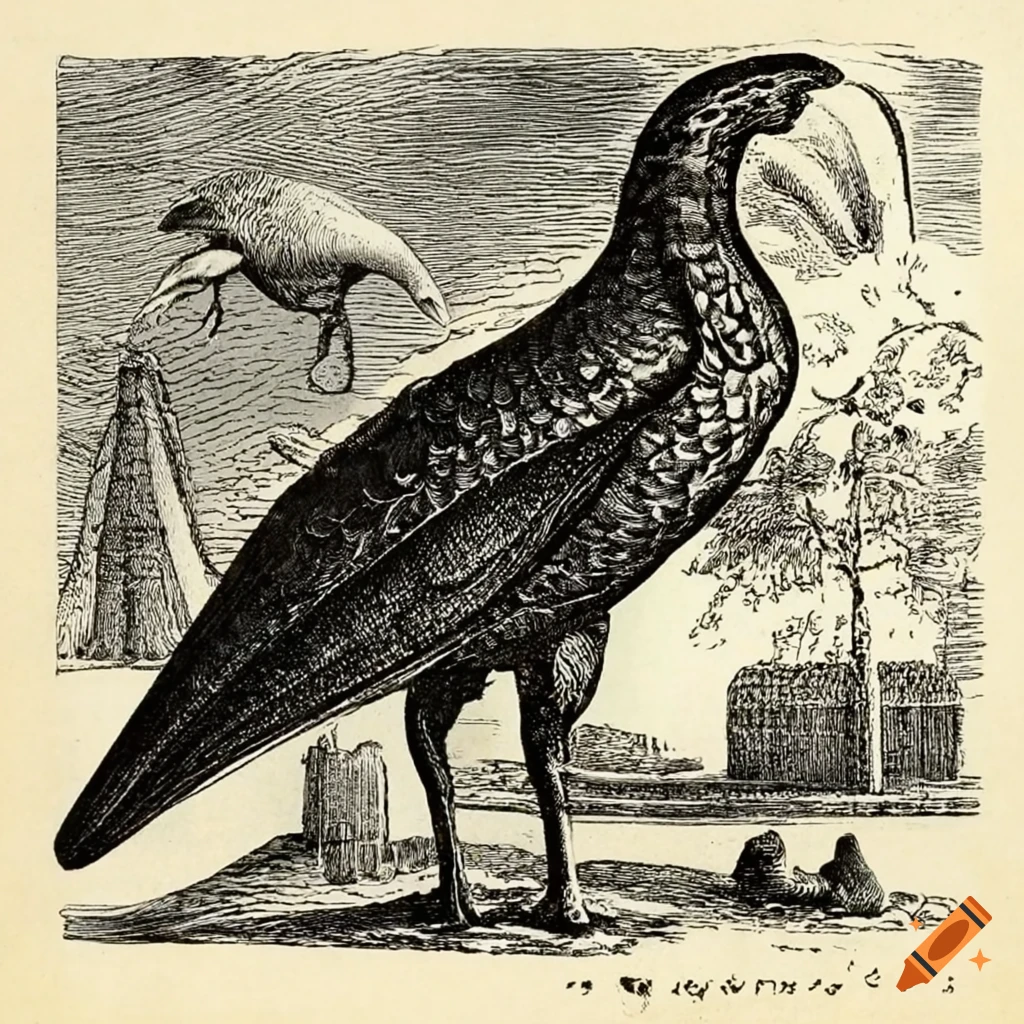 Illustrations of strange and unknown creatures from an antique science book on Craiyon