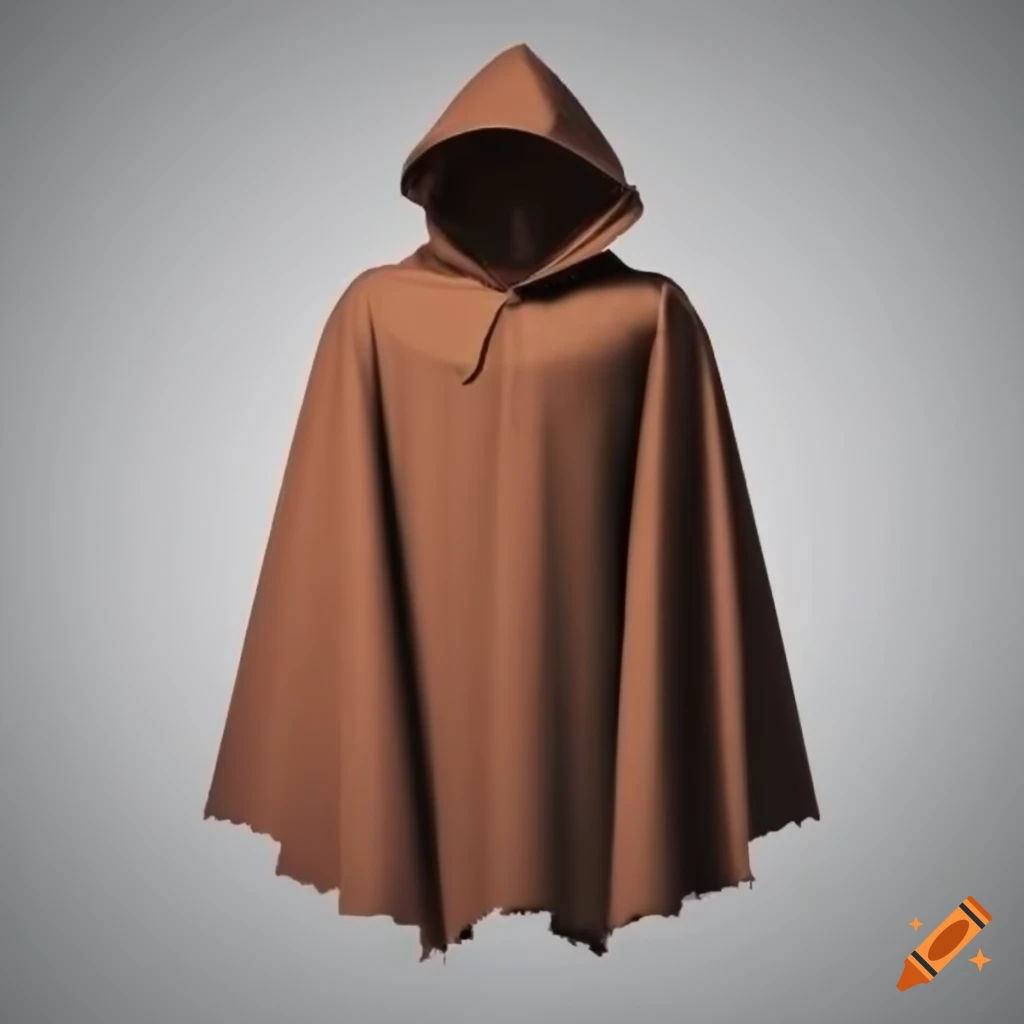 Blank brown hooded cape on white background on Craiyon