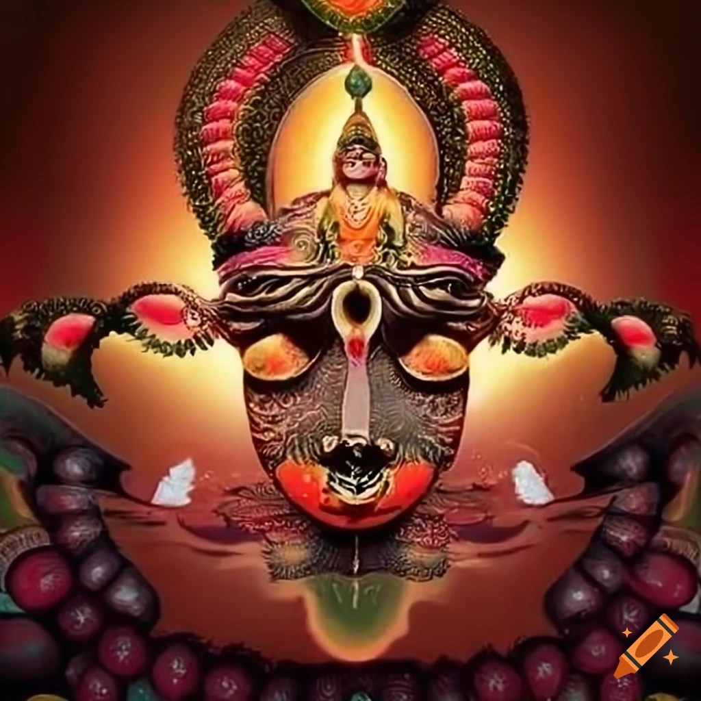 Mantra for encountering nāgas with a red utpala petal on Craiyon