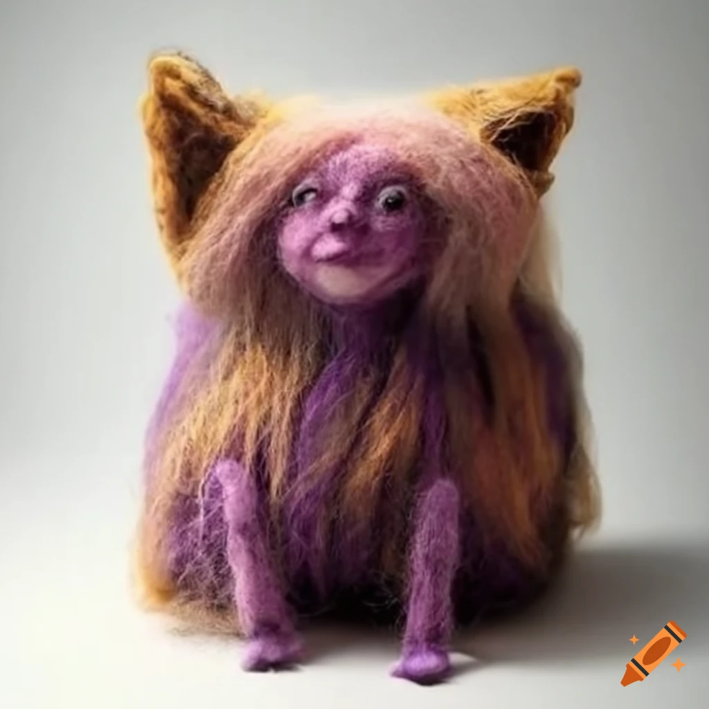 Creatures made of felted wool in intricate clothing designs on Craiyon