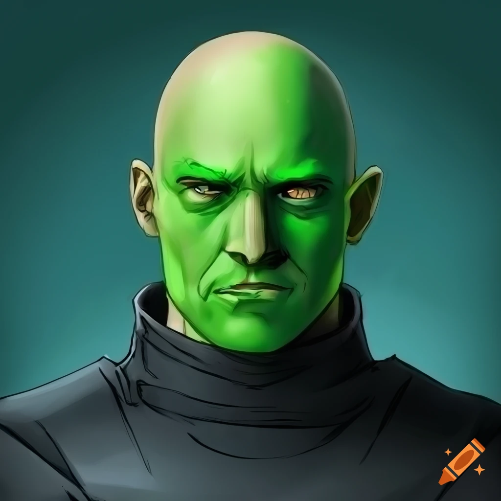 Green bald male human character in Marvel Star Wars comic style on Craiyon