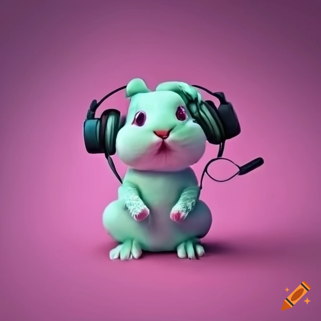 Rabbit wearing headphones on Craiyon