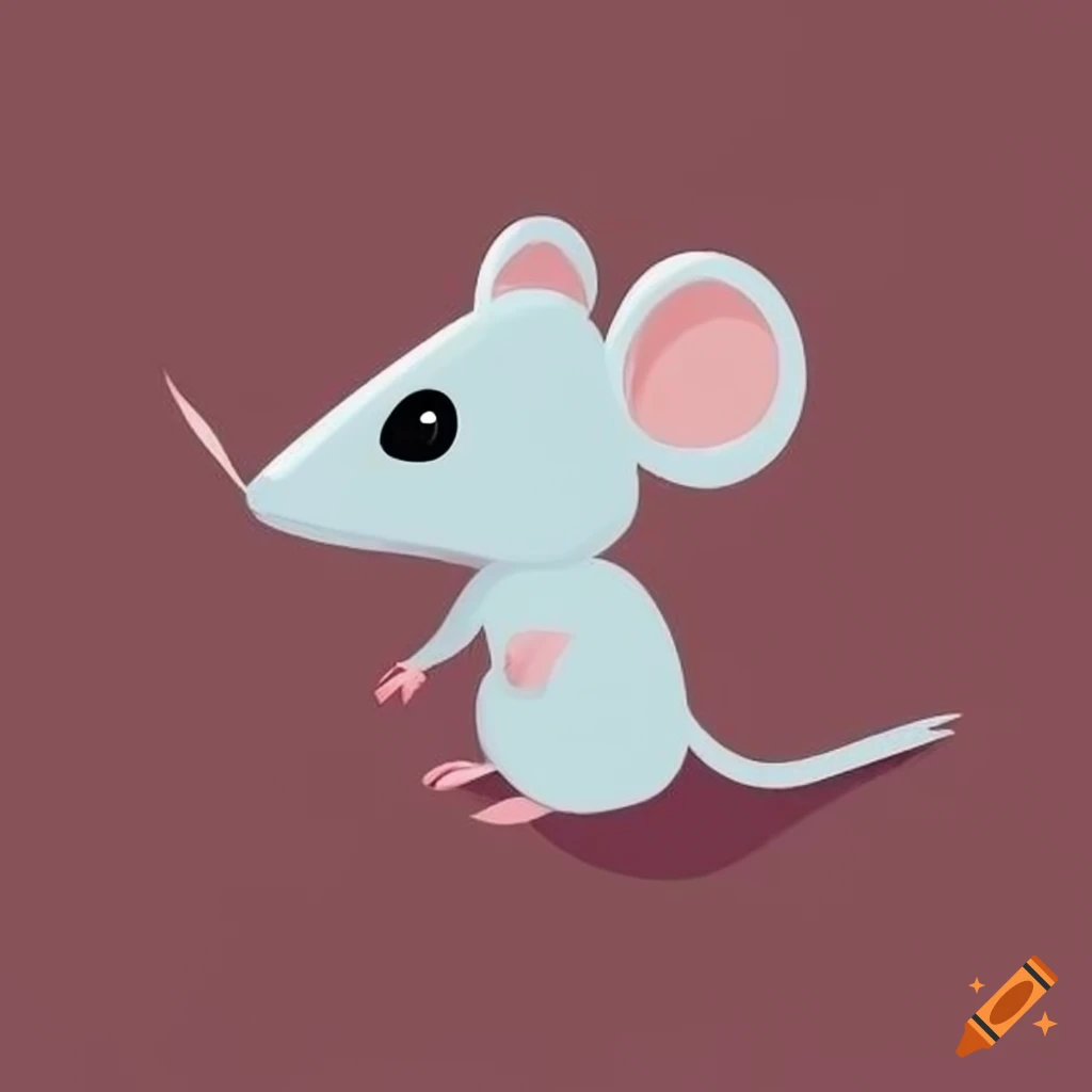 White mouse in flat style on Craiyon