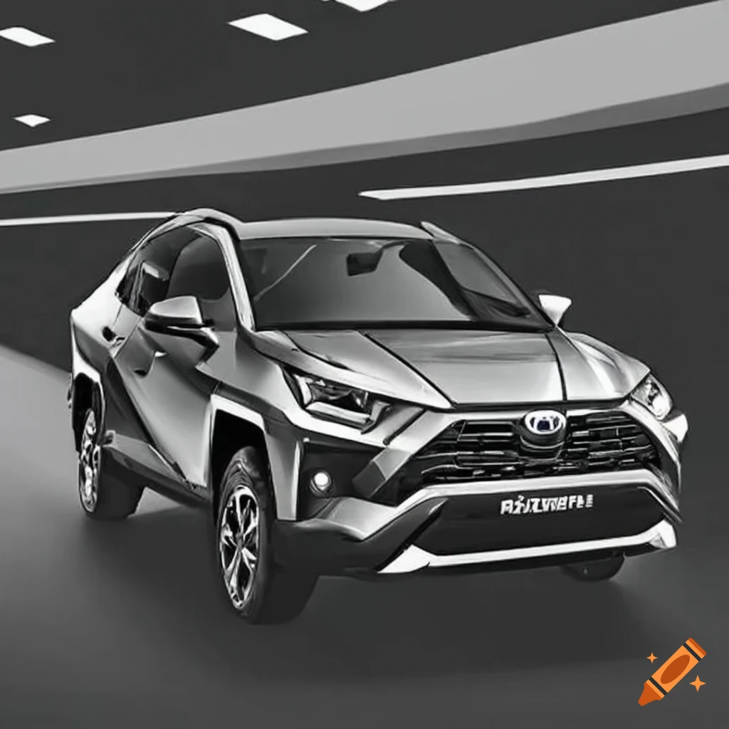 Toyota rav4 speeding on a german autobahn on Craiyon