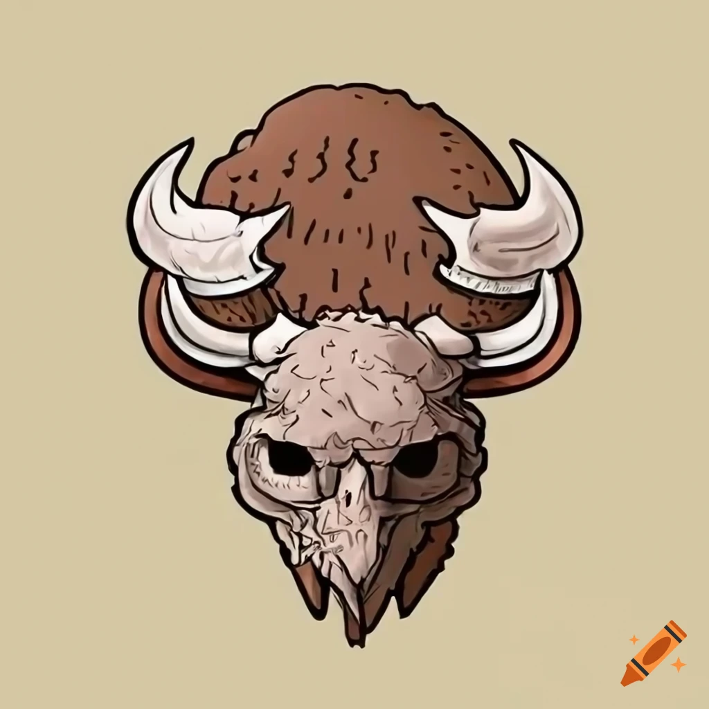 Cartoon justice eagle with bison skull in a unique aesthetic on Craiyon