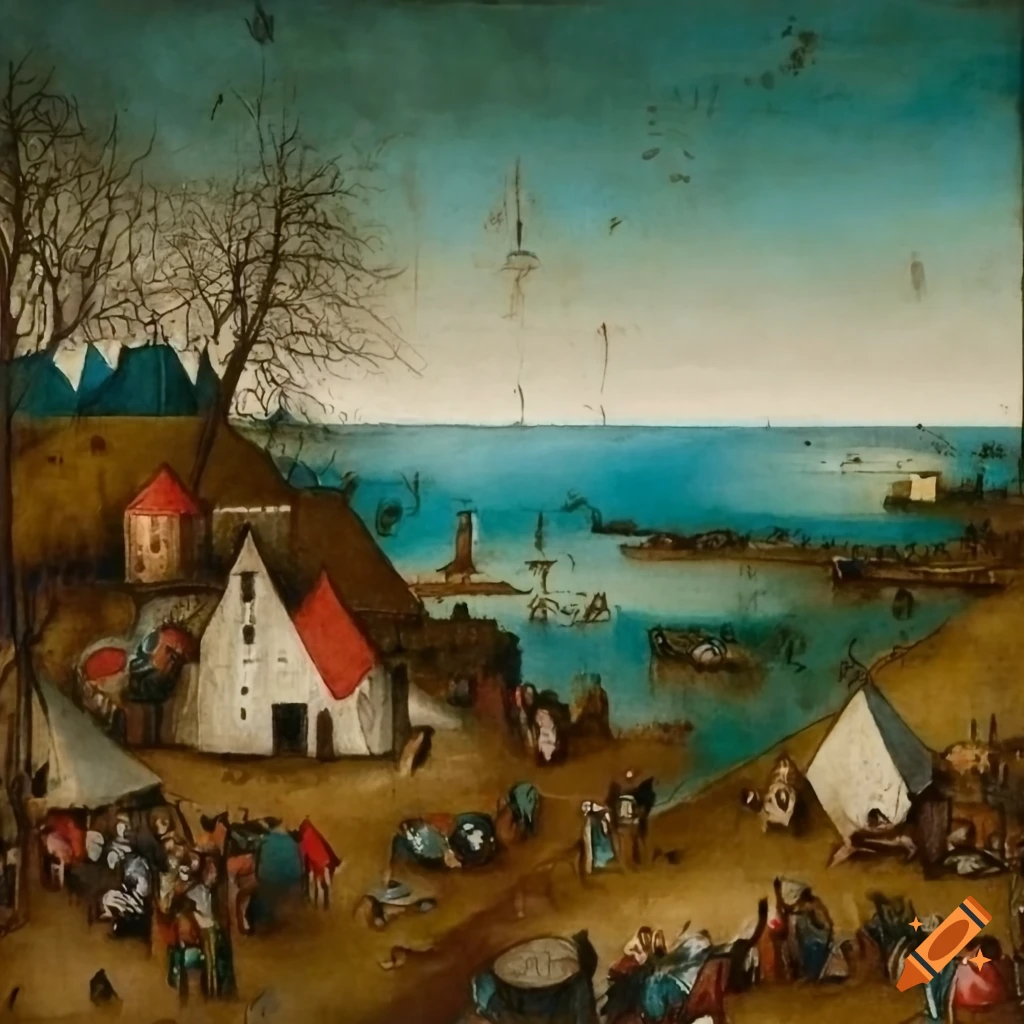 Detailed Dark Ages artwork of a bleak countryside with a lone traveler ...