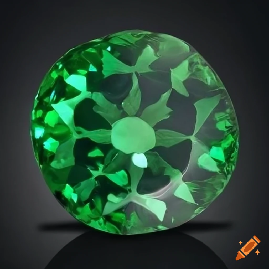 Green nature gemstone with vines on Craiyon