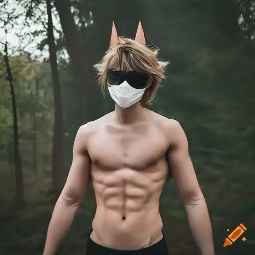 Ranboo without glasses and with a mask, revealing toned abs after ...
