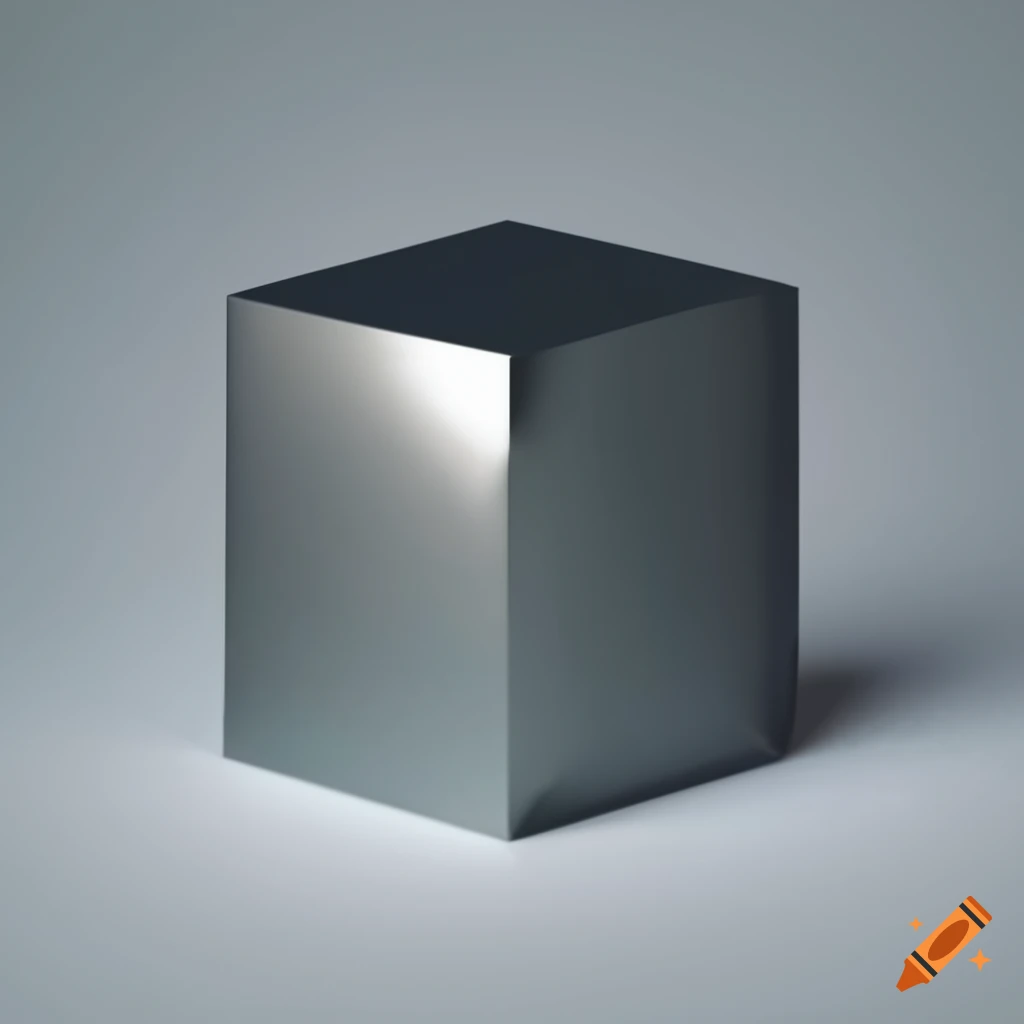 Single metallic cube design on Craiyon